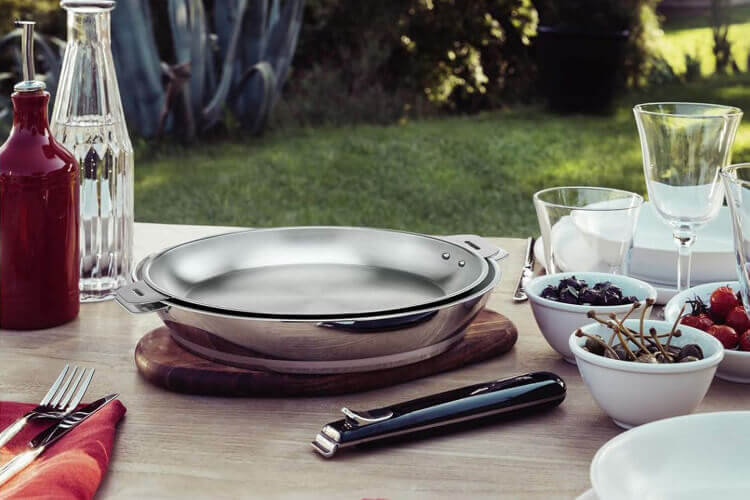 Lagostina Set 2 poêles en inox Salvaspazio+ et poignée