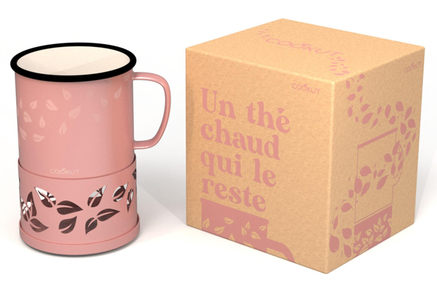 Mug à thé Cookut rose Sixtea chauffé à la bougie
