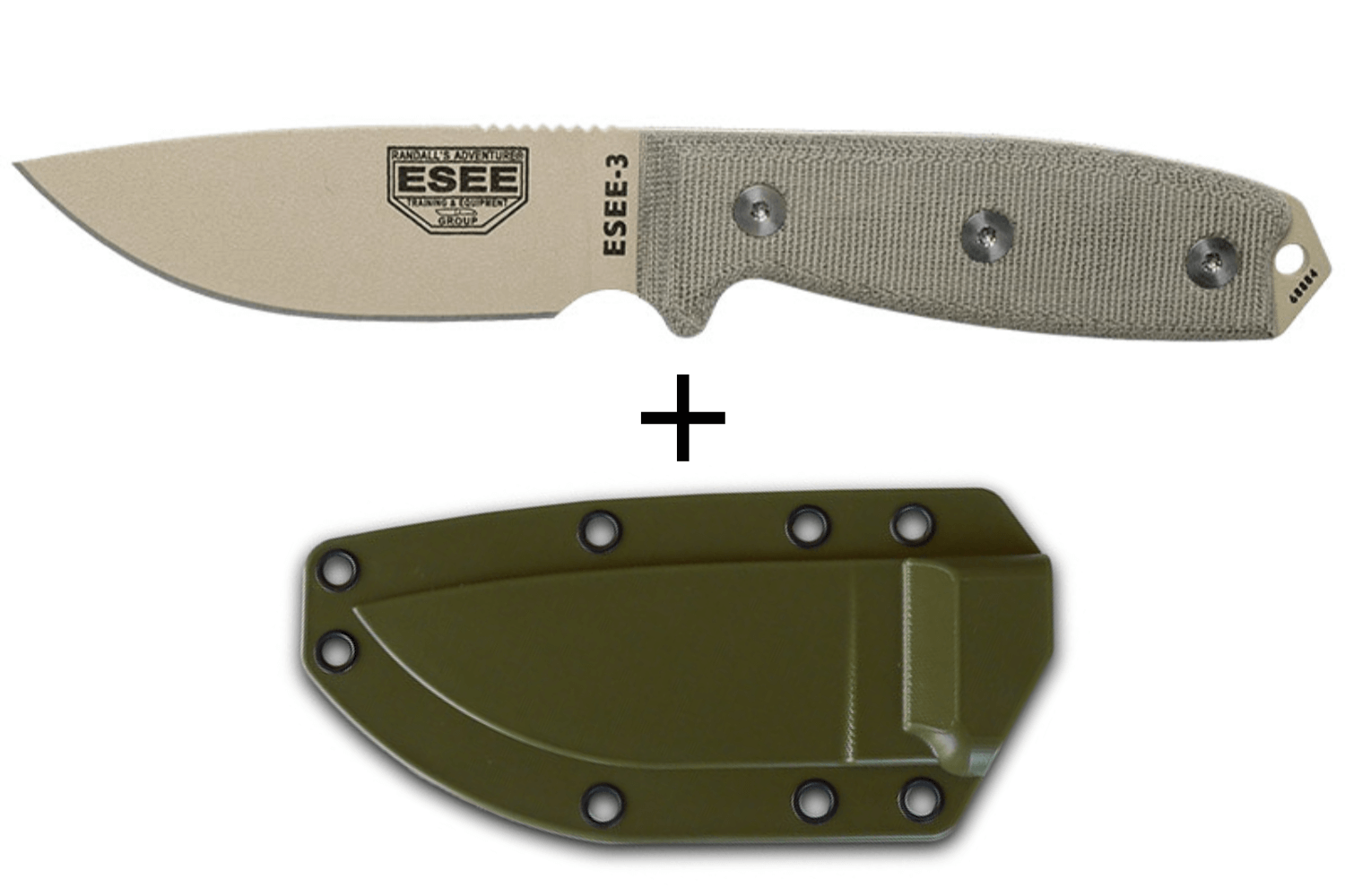Esee 3 ESEE-3PM-DT - Couteau de survie avec étui