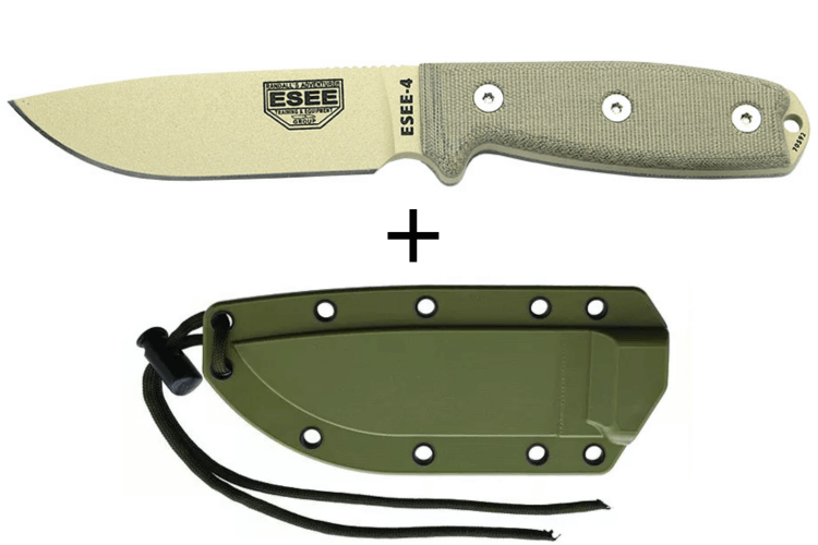 Esee 4 ESEE-4P-DT - Couteau de survie lame désert