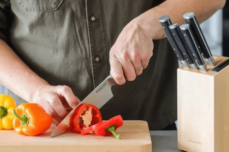 Kitchen Aid Gourmet - Bloc 5 couteaux en acier japonais