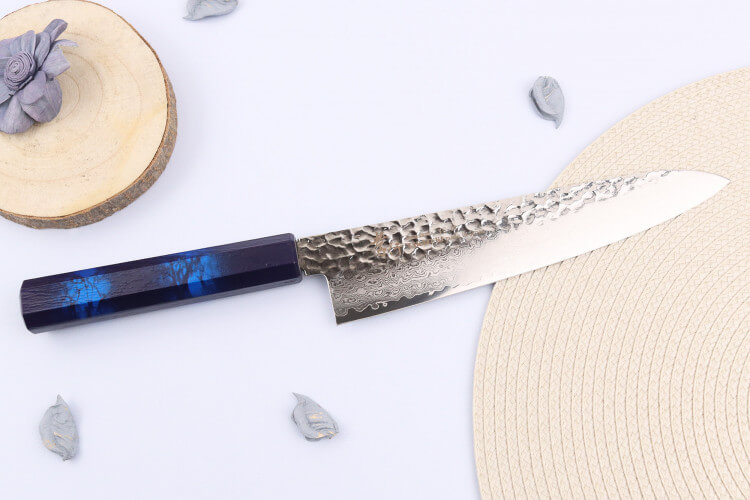 Couteau japonais chef Sakai Takayuki 21cm Nanairo Blue