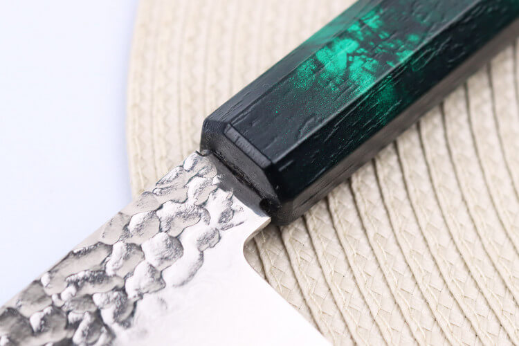 Couteau japonais Sakai Takayuki chef Nanairo Green Damas