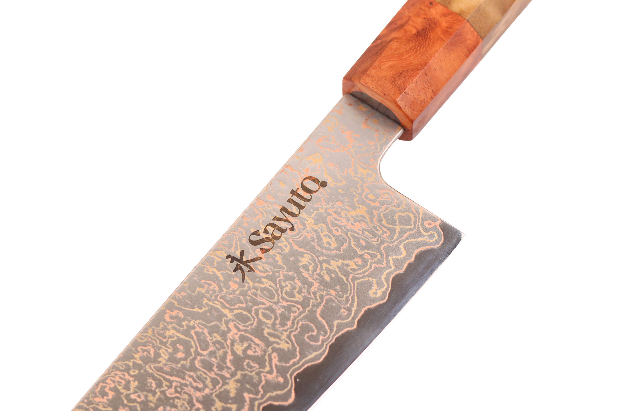 Couteau damas Sayuto 21cm Érable 12Cr | Couteau de chef