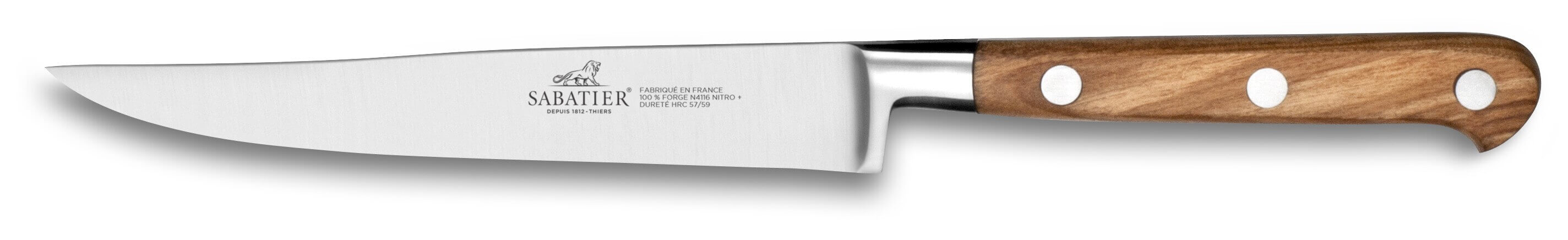 Couteau steak sabatier 13cm Provencao forgé lame lisse