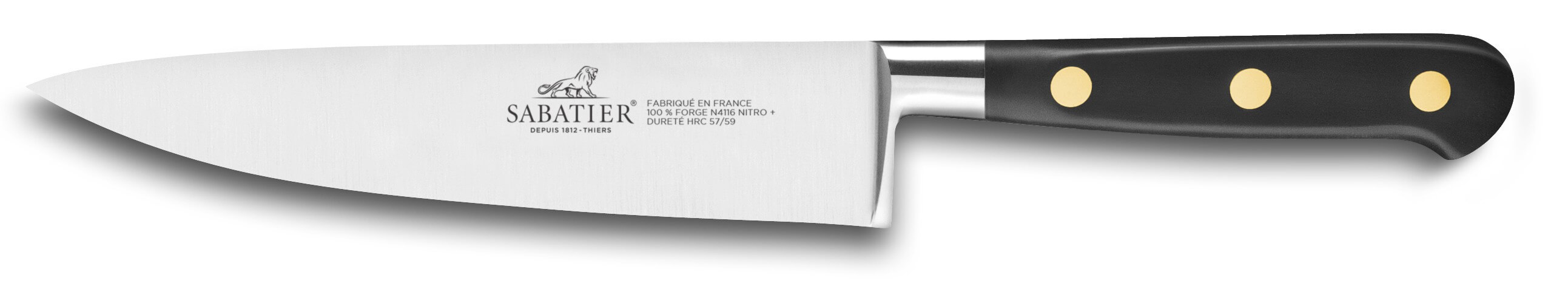 Couteau Chef sabatier 15cm Ideal inox forgé laiton