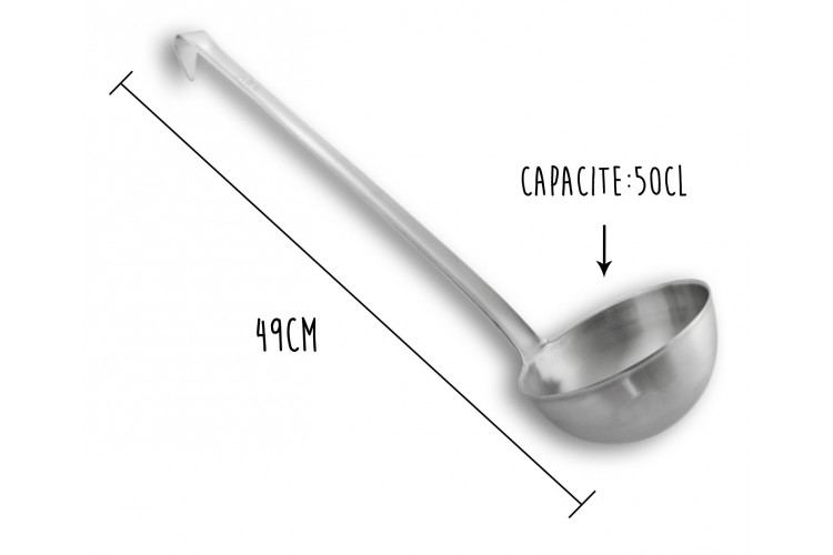 Louche professionnelle monobloc diamètre 12cm tout inox